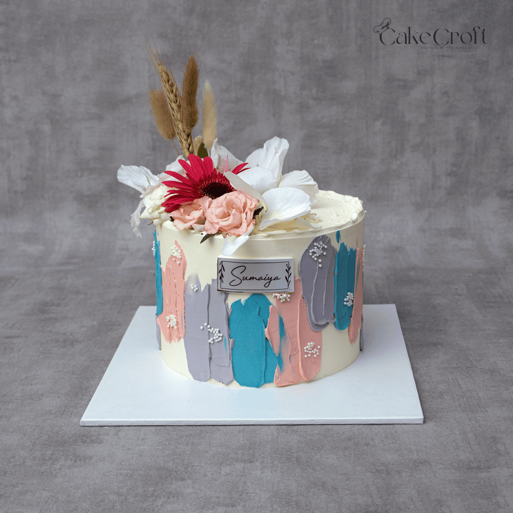 Pastel Bloom Cake in Dhaka | Custom Design by CakeCroft