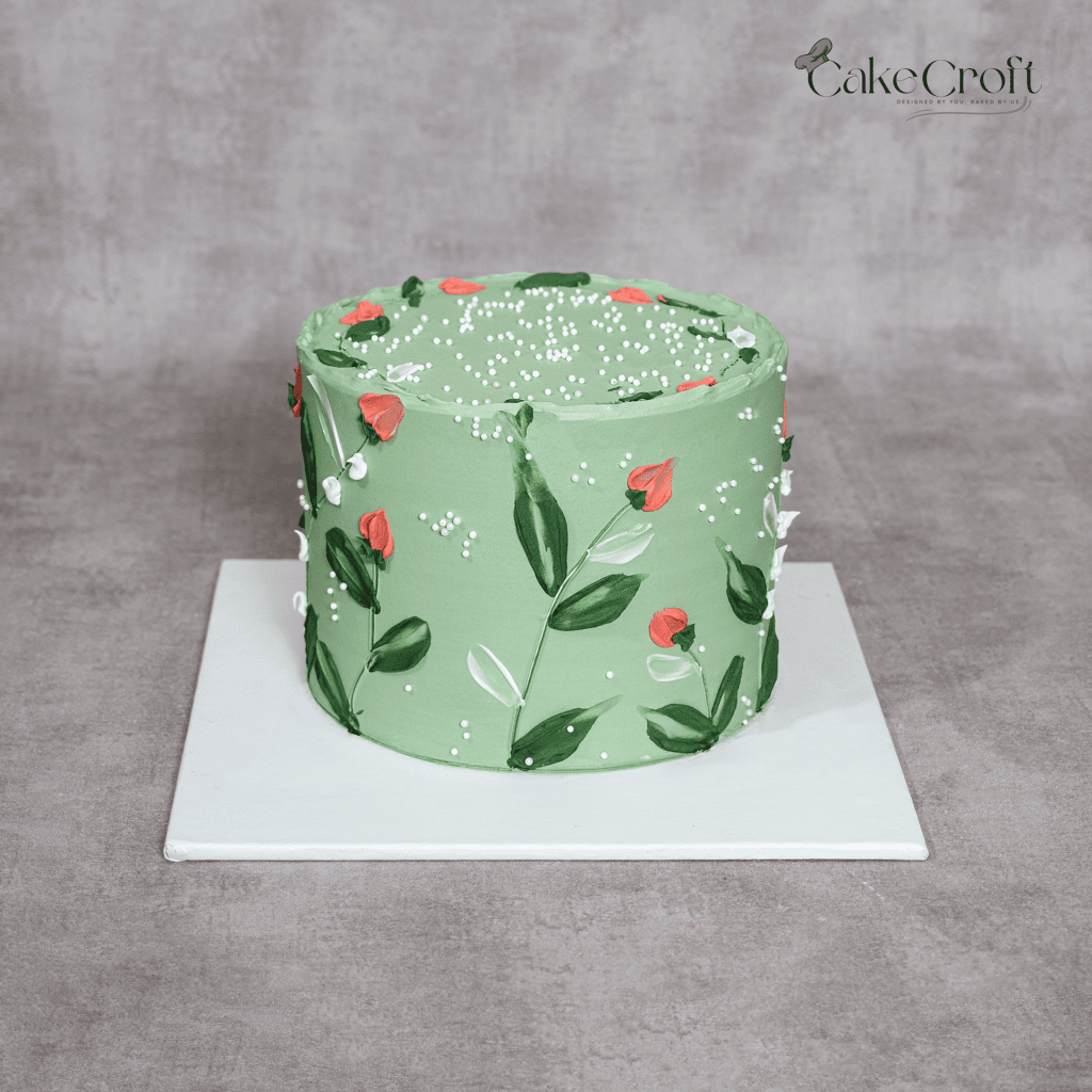Sage Blossom Cake in Dhaka | Custom Design by CakeCroft